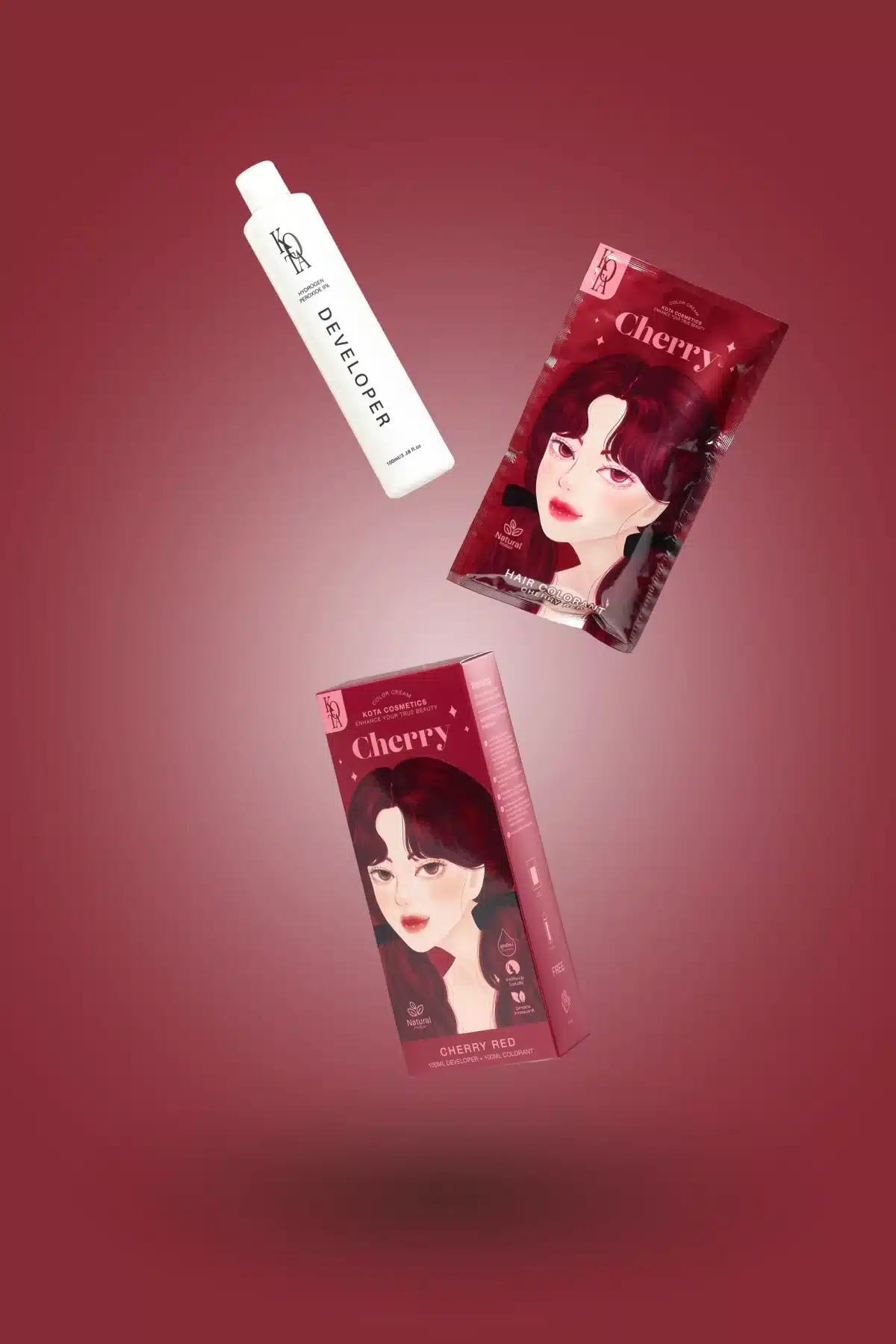 Kota Cosmetics Hair Color Cream - Cherry (100 ml) - Empress Origin