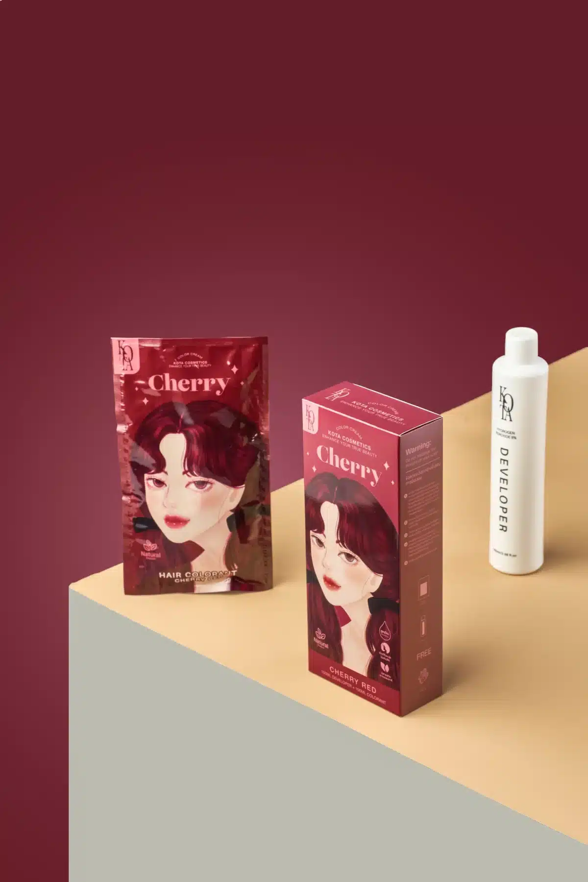 Kota Cosmetics Hair Color Cream - Cherry (100 ml) - Empress Origin